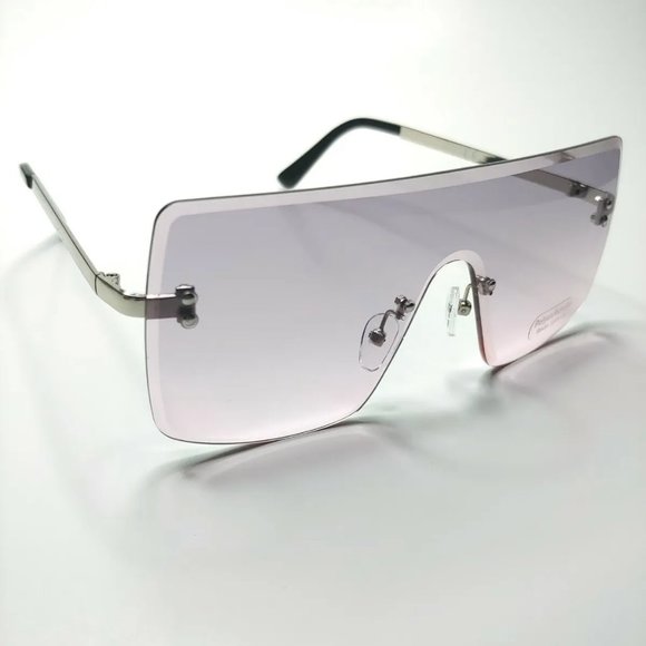 Accessories | Purple Rimless Rounded Rectangle Sunglasses | Poshmark